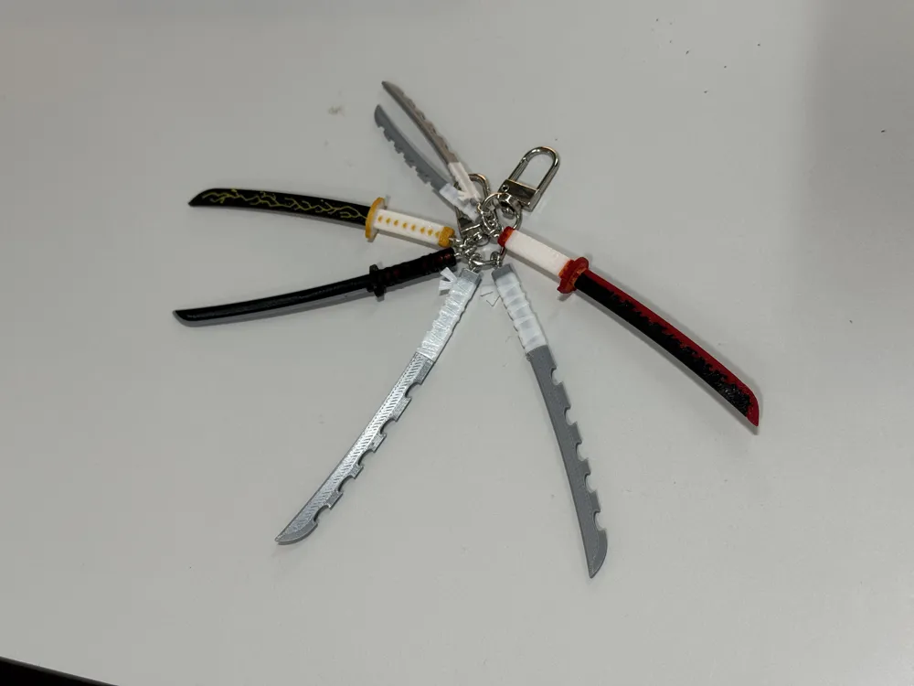 Demon slayer Sword series mini keyring - Free 3D Print Model - MakerWorld