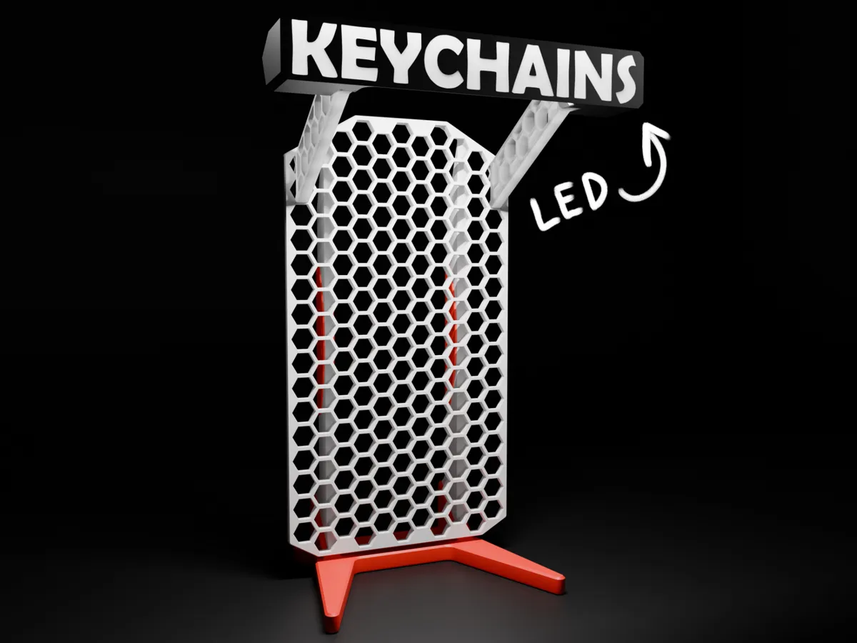 Keychains Hex Led Display for KYZ HSW Stand - Free 3D Print Model ...