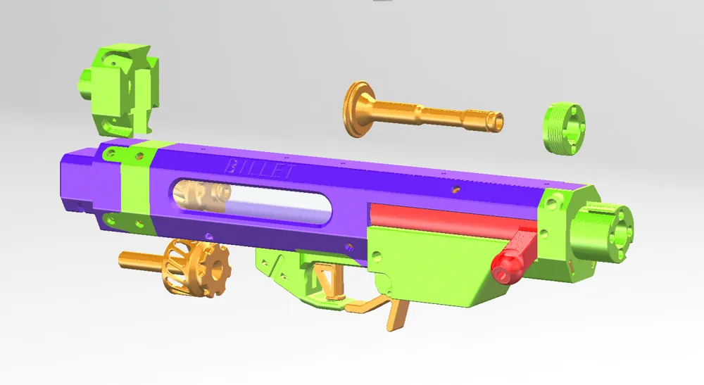 【Billet】opensource Bolt-action nerf blaster - Free 3D Print Model ...
