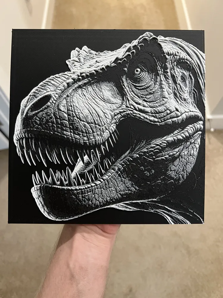 T-rex Face Hueforge by RP47 Designs MakerWorld: Download Free 3D Models