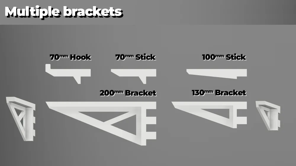 Adjustable WALL SHELVES SYSTEM - LIGHT DUTY - Free 3D Print Model ...