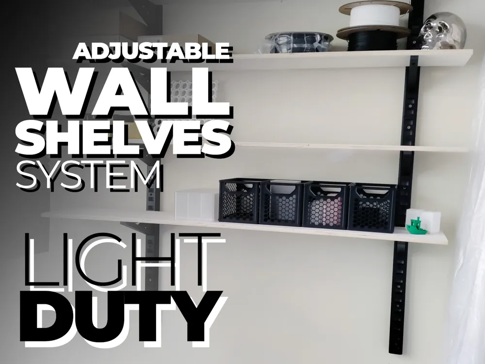 Adjustable WALL SHELVES SYSTEM - LIGHT DUTY by arock - MakerWorld