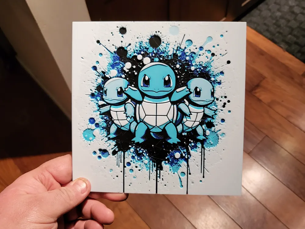 Graffiti Squirtle Hueforge by 3Ree Printing - MakerWorld