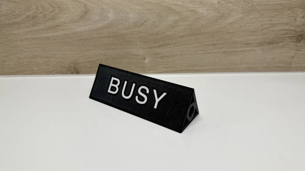 Three-Sided Desk Status Sign – Customizable Text - Free 3D Print Model ...