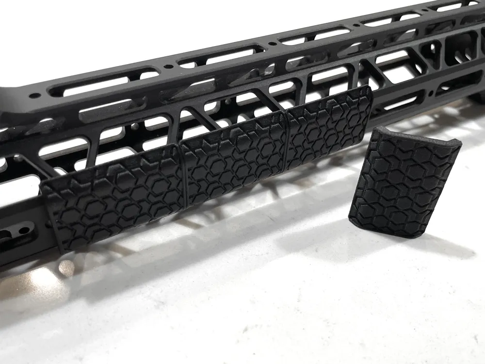 (Snap In) M-LOK Rail Covers Hex Grip V3 - Free 3D Print Model - MakerWorld