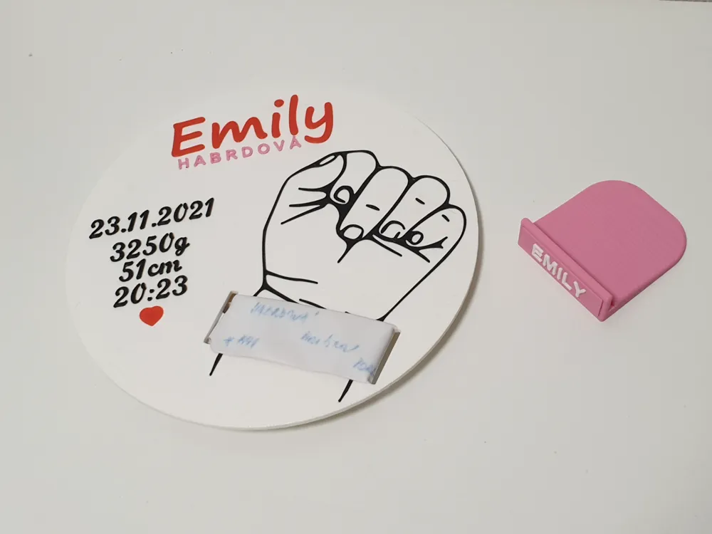 Baby Birth Tag Holder2 by Hába97 MakerWorld: Download Free 3D Models