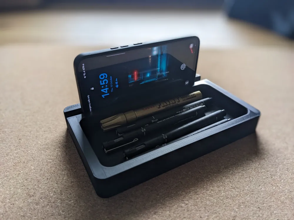Modern Catch Tray with Phone / Tablet Stand by Tycho Design MakerWorld ...