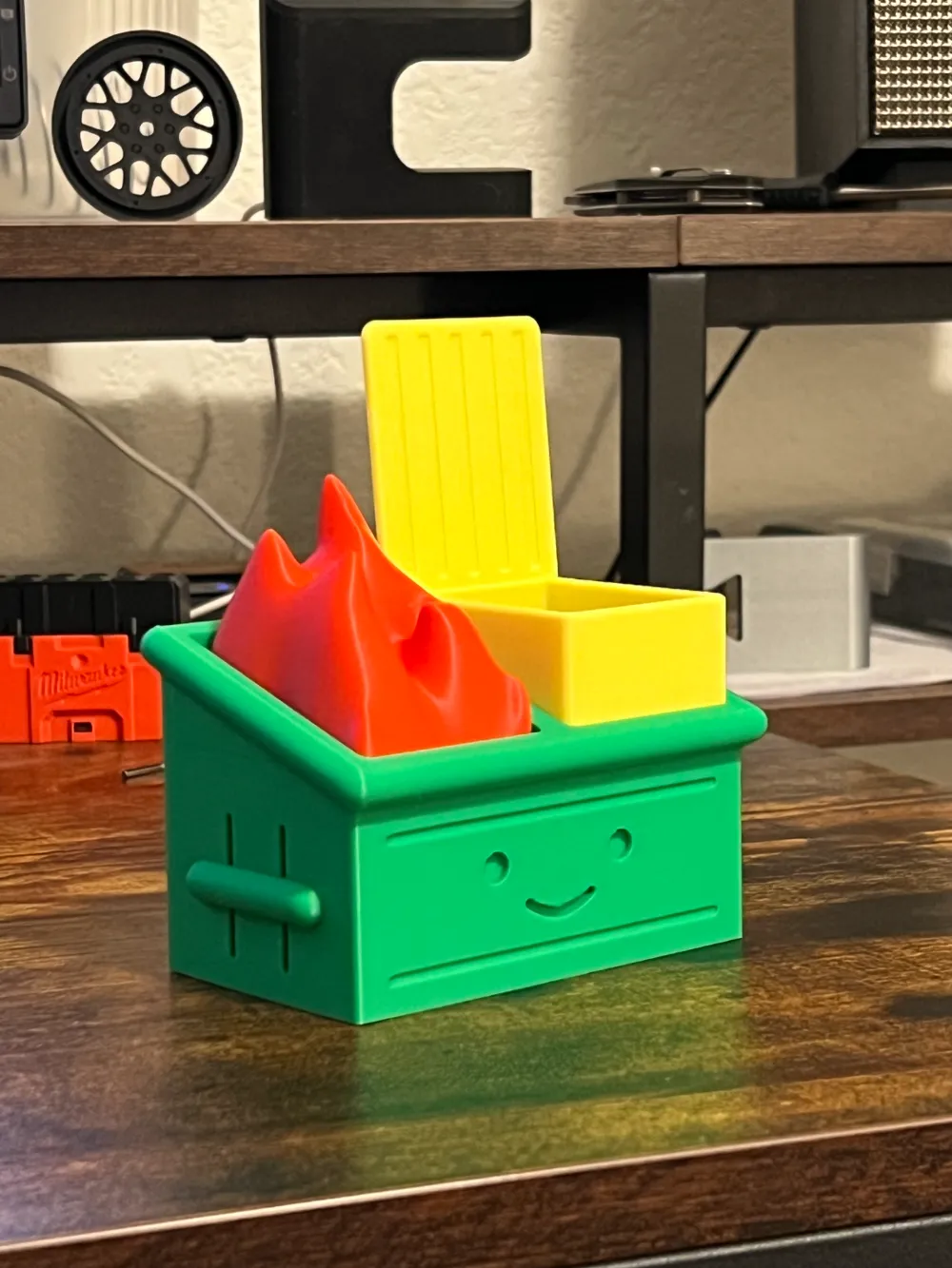 Carton Dumpster Fire pen holder - Free 3D Print Model - MakerWorld