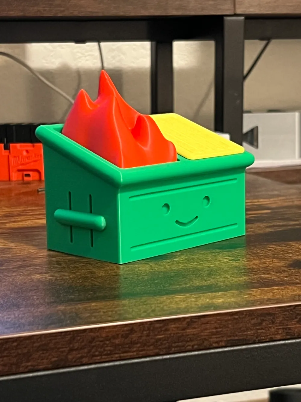 Carton Dumpster Fire pen holder - Free 3D Print Model - MakerWorld