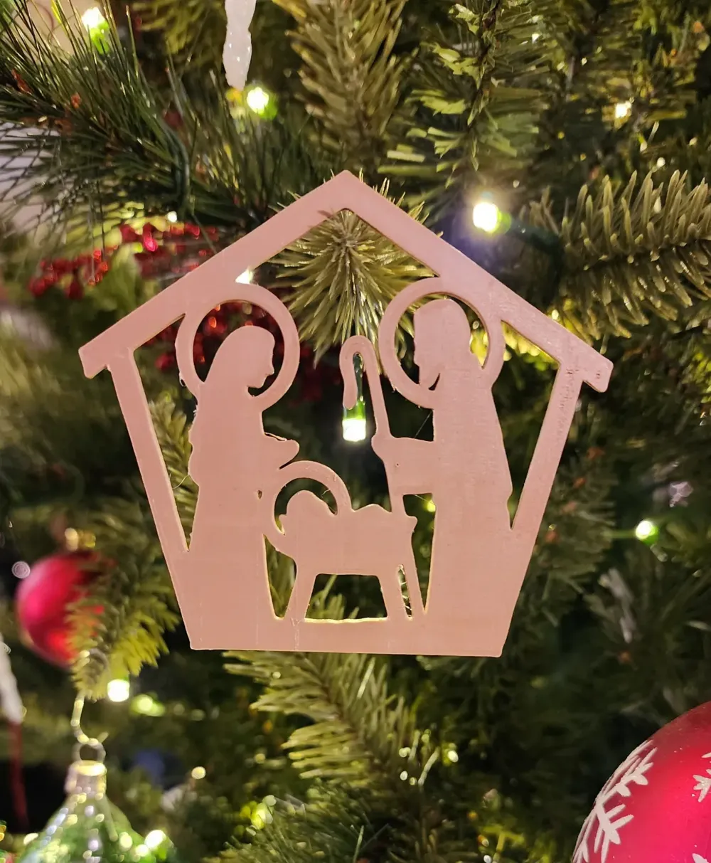 Christmas Manger Ornament by Liquidretro - MakerWorld