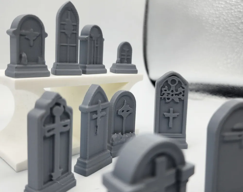 Miniature Tombstone Set (10 Pieces) - Free 3D Print Model - MakerWorld