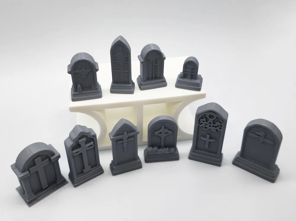 Miniature Tombstone Set (10 Pieces) - Free 3D Print Model - MakerWorld