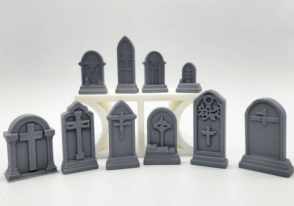 Miniature Tombstone Set (10 Pieces) - Free 3D Print Model - MakerWorld