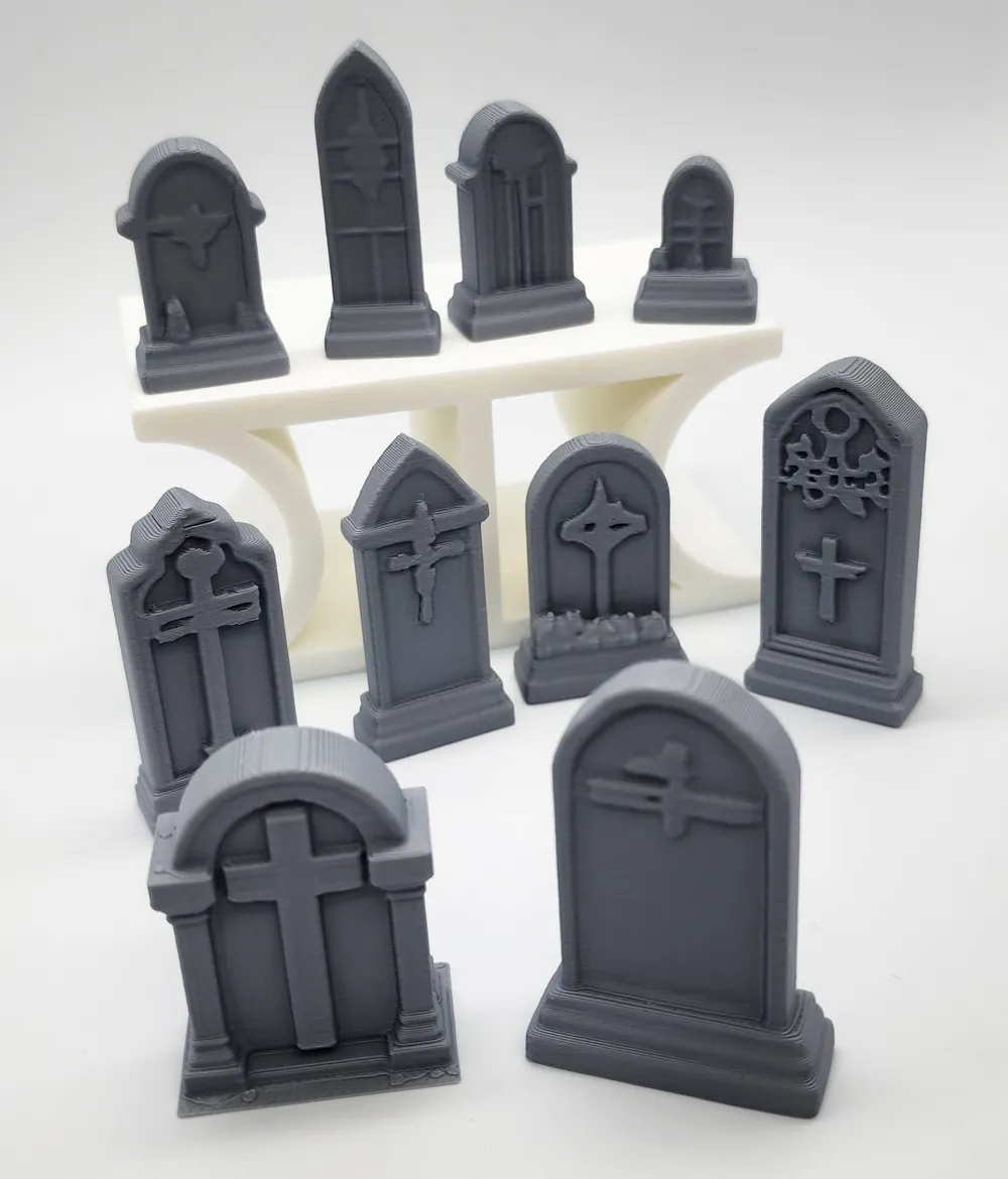 Miniature Tombstone Set (10 Pieces) - Free 3D Print Model - MakerWorld