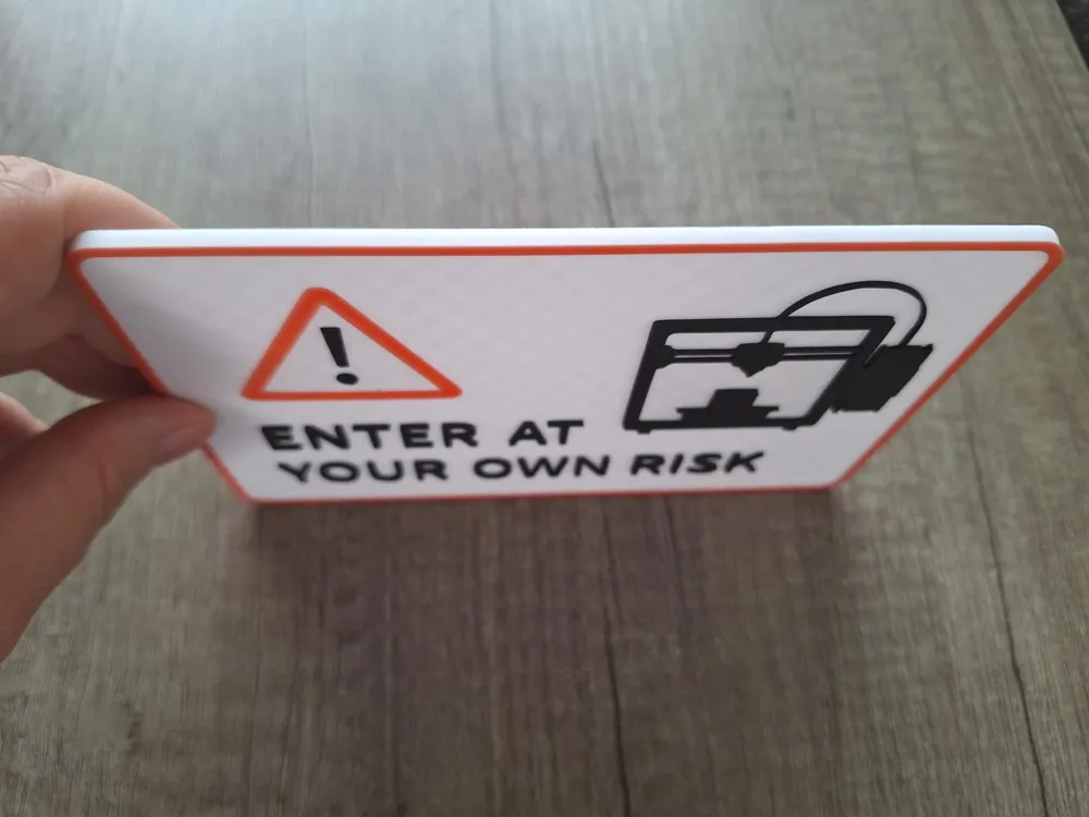 printing zone warning sign - Free 3D Print Model - MakerWorld