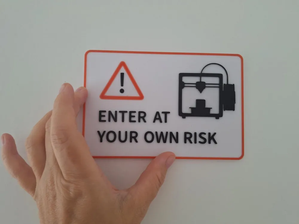 printing zone warning sign - Free 3D Print Model - MakerWorld