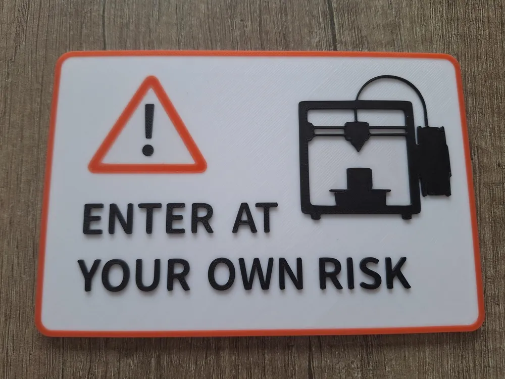 printing zone warning sign - Free 3D Print Model - MakerWorld