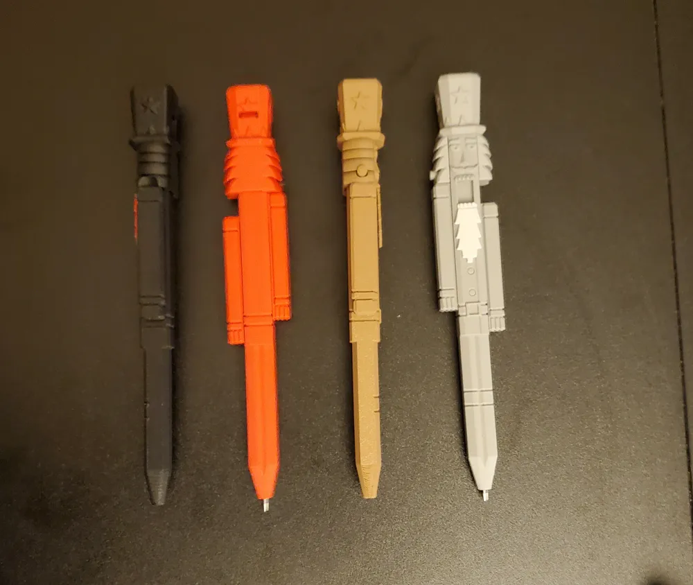 NUTCRACKER PEN & STAND, PILOT G2 - Free 3D Print Model - MakerWorld