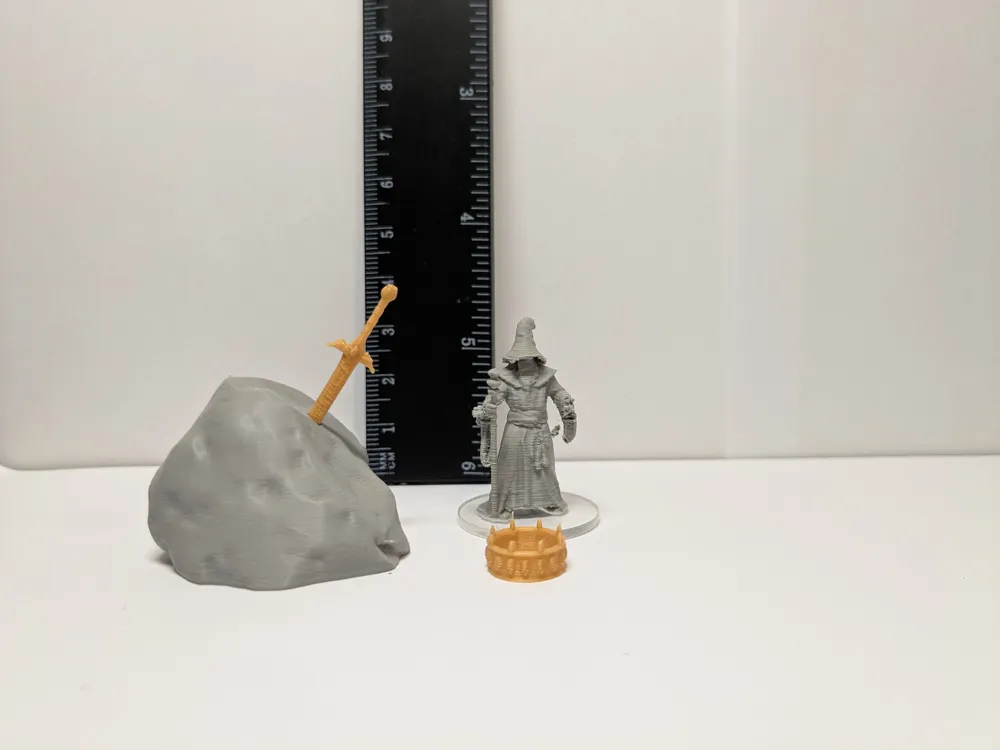 Excalibur set: rock, crown and sword - DND scenery by Together 3D ...