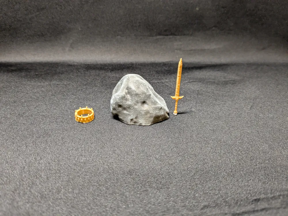 Excalibur set: rock, crown and sword - DND scenery by Together 3D ...
