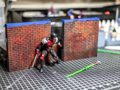 1/12 scale brick wall diorama by Jaelin MakerWorld: Download Free 3D Models