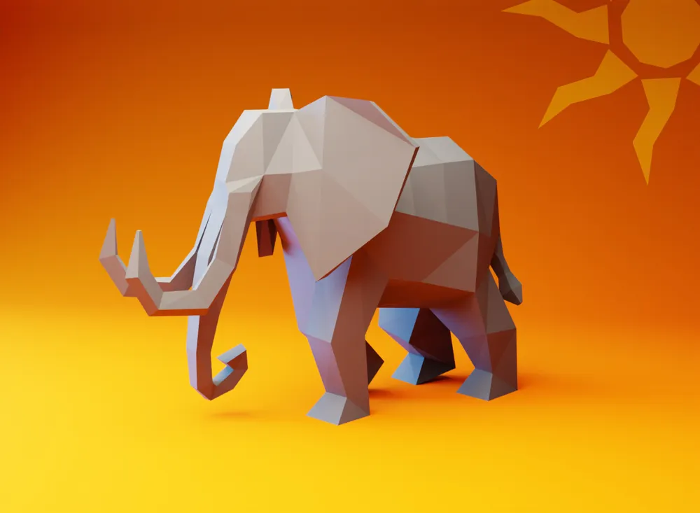 Low Poly Elephant by monkeyzavMakerWorld: Download Free 3D Models
