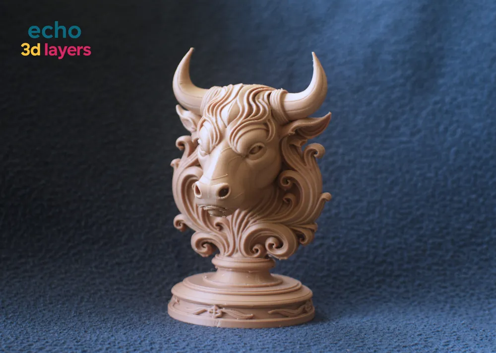 Bull bust by Echo 3D Layers MakerWorld: Download Free 3D Models