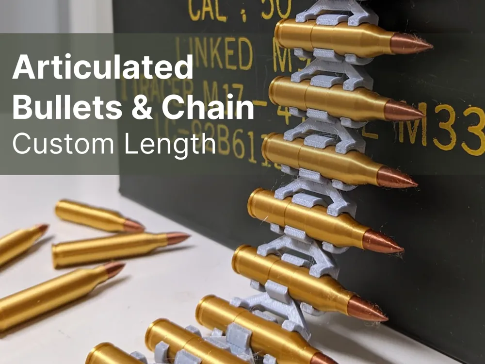Articulated Bullets & Chain | Make it any length by Rexi Labs - MakerWorld