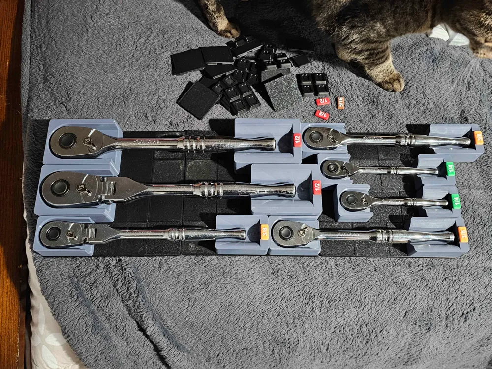 Gridfinity Universal Ratchet Tray - 1/2 Inch by snjames316 MakerWorld ...