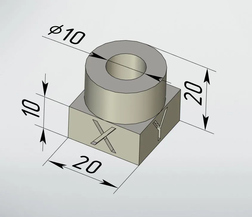 XYZ 20mm Calibration Cube with cylinder by Ilja - MakerWorld