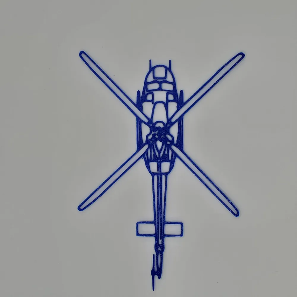 Bell 412 3-view Line Art - Front - Side - Top by Fight2Fly - MakerWorld
