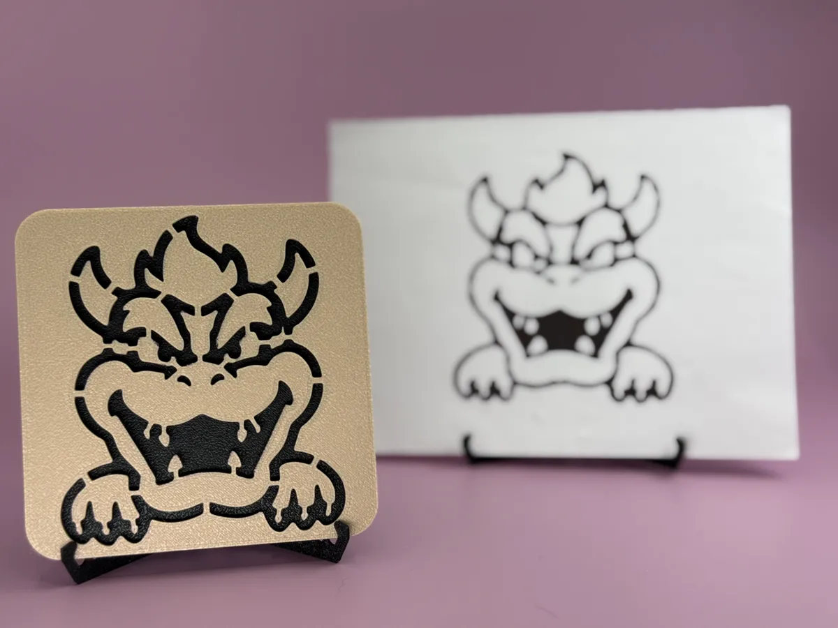 Bowser - drawing stencil for kids - Free 3D Print Model - MakerWorld