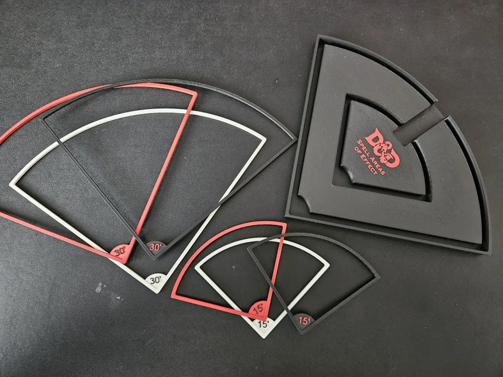 DnD 15ft & 30ft Cone Spell Template & Holder by MJ925 MakerWorld ...