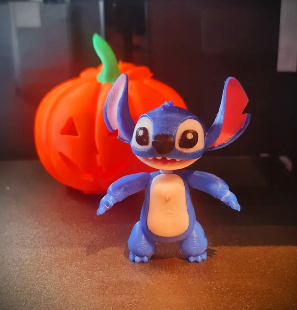 Stitch Halloween pumpkin with tealight - Free 3D Print Model - MakerWorld
