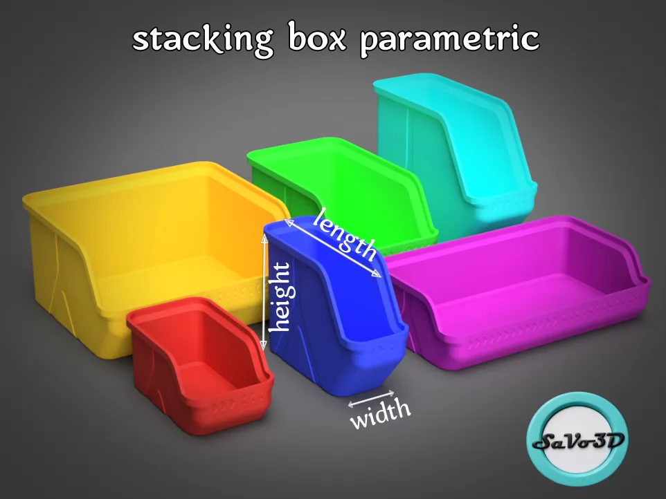 stacking box parametric - Free 3D Print Model - MakerWorld