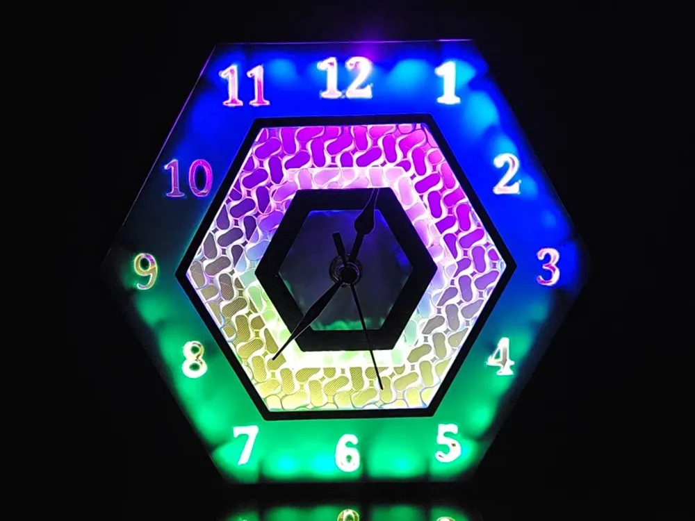 Hex Clock with LED Kit AKA "The Mullet of Clocks" by OminousFyxen3D ...