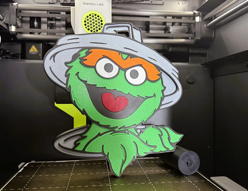 Oscar the Grouch (NO AMS) Wall Art by ItsBryy3D MakerWorld: Download ...