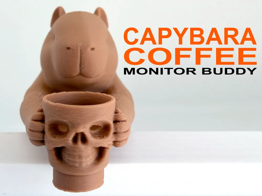 Capybara Coffee Monitor Buddy - Free 3D Print Model - MakerWorld