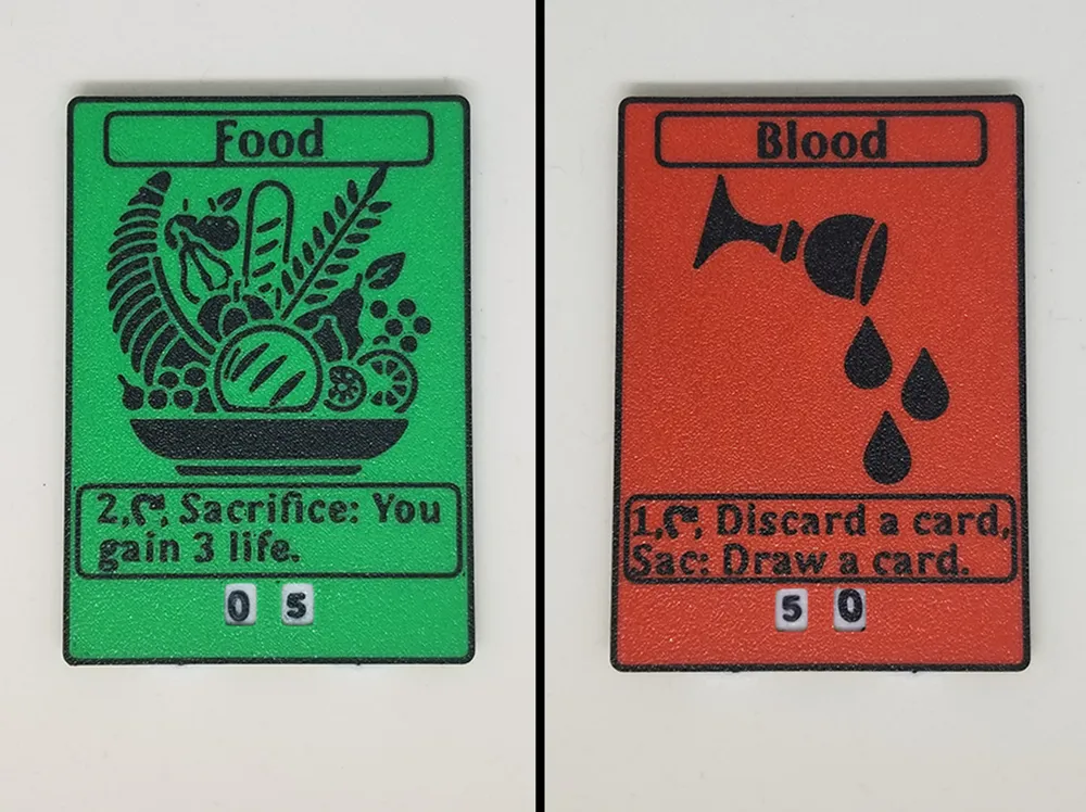 Double Sided MTG Token Counter: Food / Blood by TheMakerSphere ...