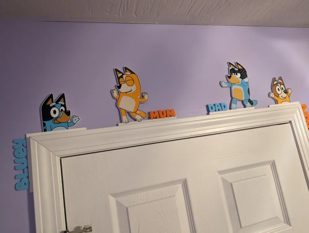 7 Color Bandit Heeler (Bluey Family Door Hanger) by dakjones82 - MakerWorld