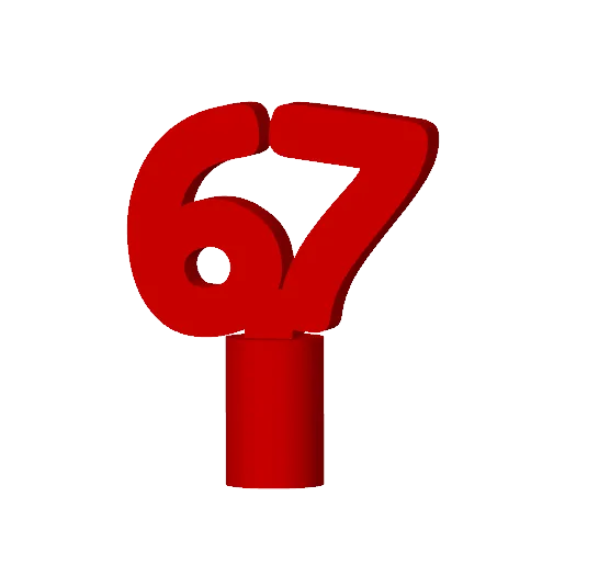 67 Pencil Topper - Fun '67' Design for School/Kids - Free 3D Print ...