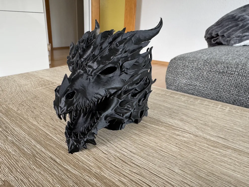 Dragon Head with Luminous Eyes and Mouth - Free 3D Print Model - MakerWorld