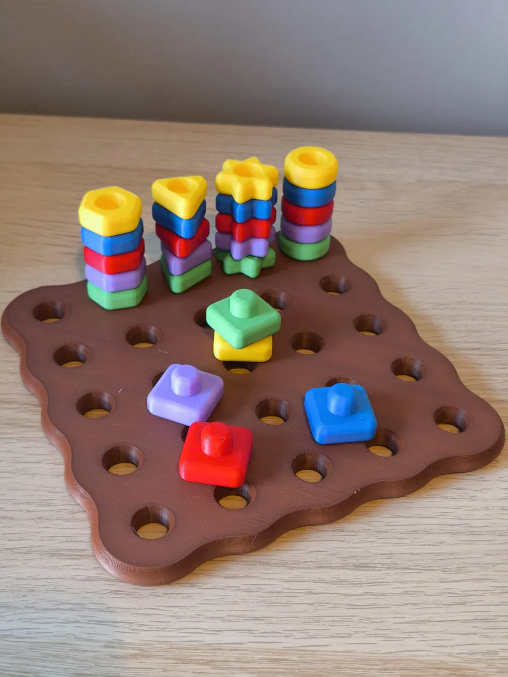 5×5 Peg Board Sorting & Stacking Early Years Toy - Free 3D Print Model ...