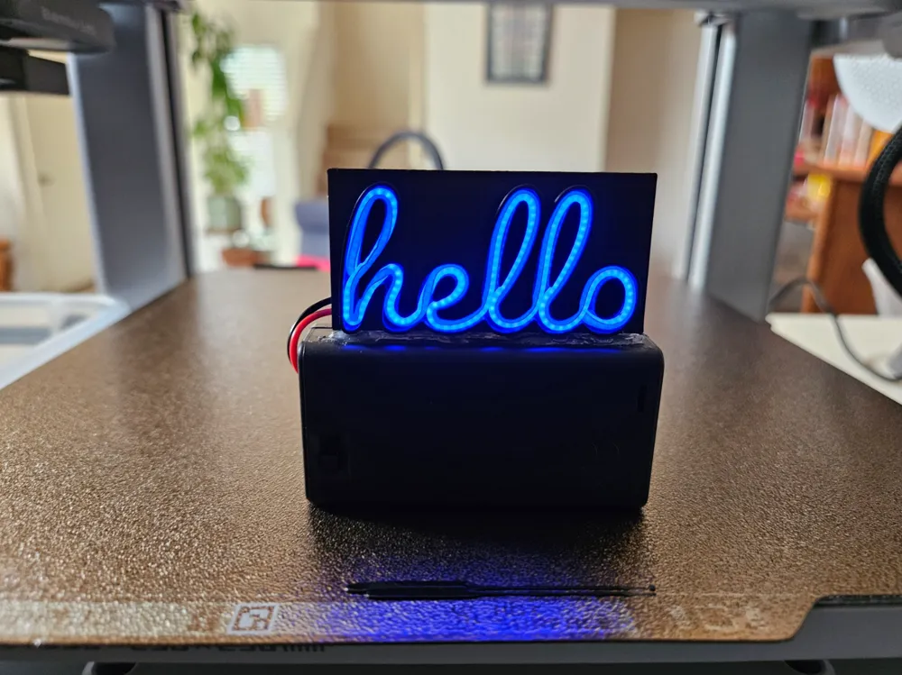 Mini Neon LED Filament Sign – Hello by Derek - MakerWorld