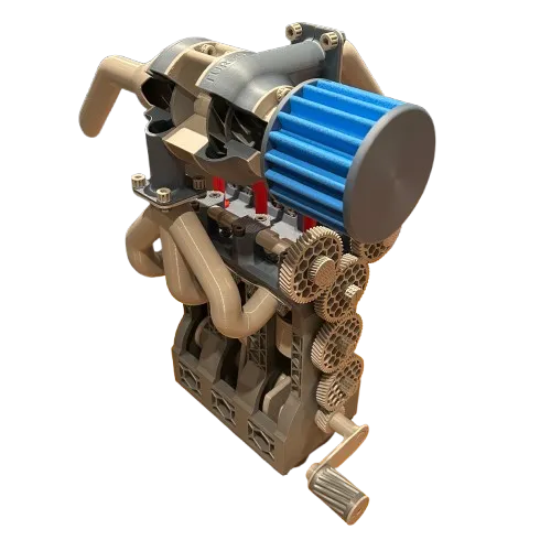 3-cylinder diesel engine with a turbocharger by amer.do - MakerWorld