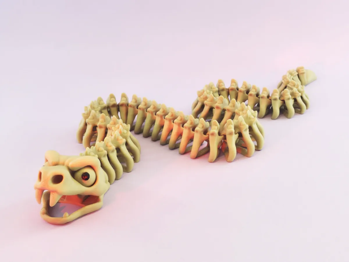 Flexi Skeleton Snake - Free 3D Print Model - MakerWorld