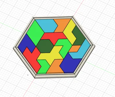Hexagonal puzzle for kids - big tangram by Kiron 21 - MakerWorld