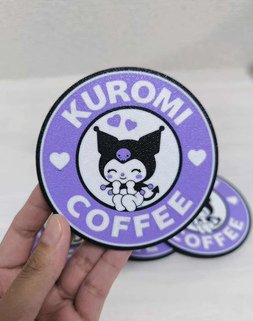 Kuromi Coffee Coaster Set with Stand by SS3dPrint MakerWorld: Download ...