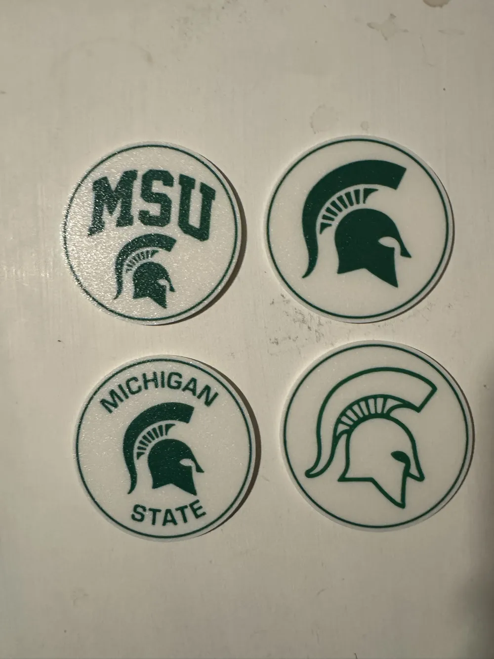 MSU Coasters - 4 Designs - Free 3D Print Model - MakerWorld