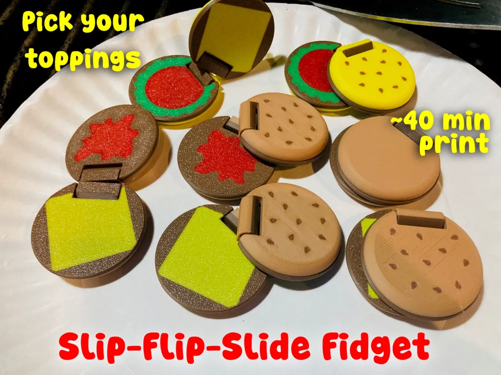 Burger Slip and Slide Fidget Toy (~40 mins) by SpacedOut MakerWorld ...